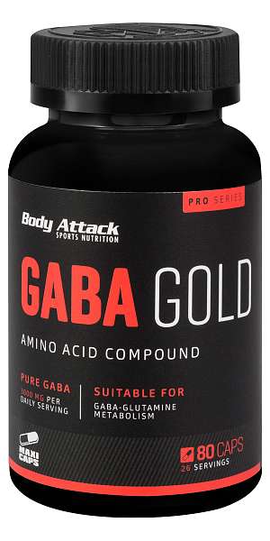 Body Attack Gaba Gold 3000 mg, 80 kapslí, kyselina gama-aminomáselná ...